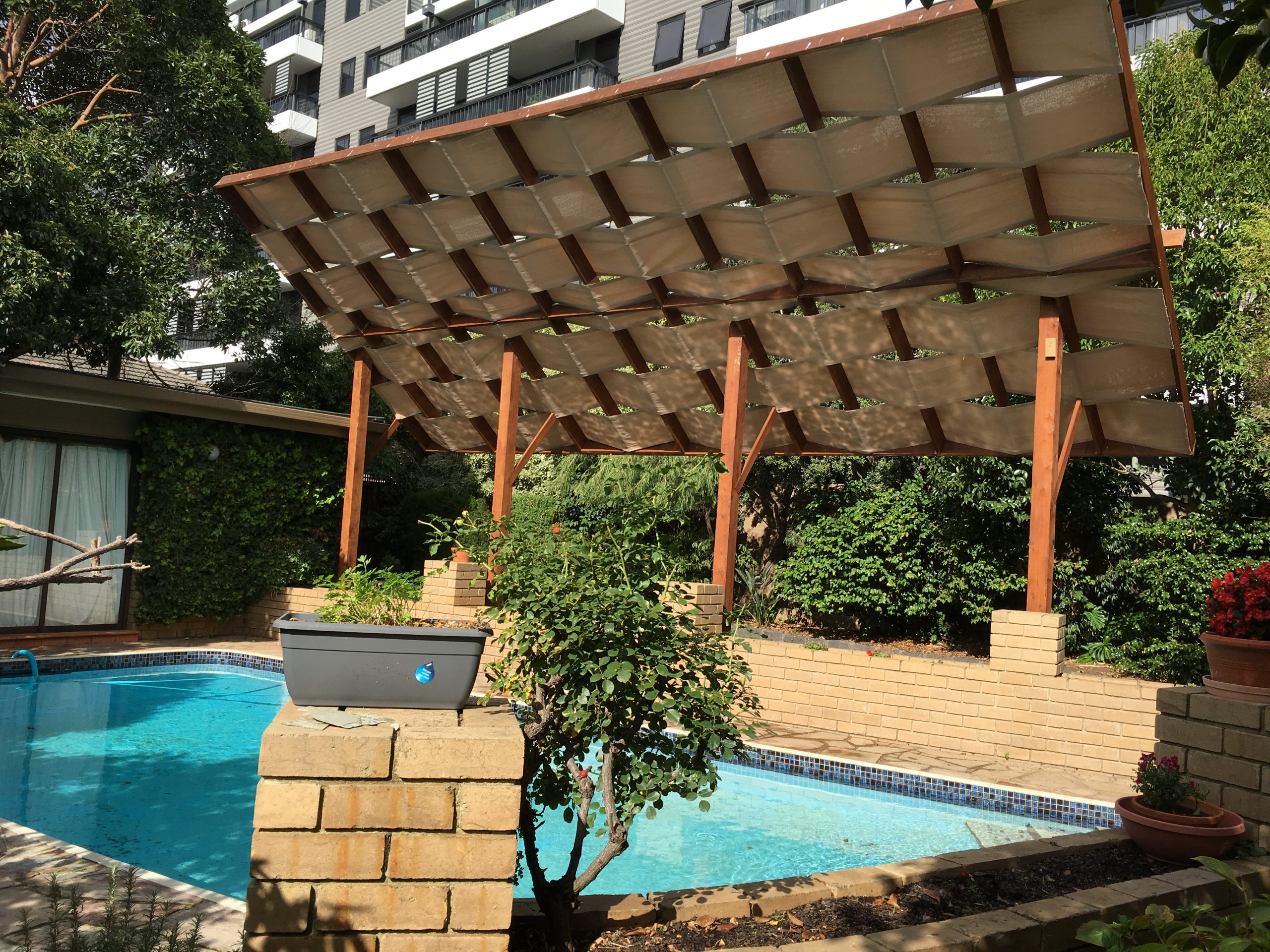 Shade cloth fence panels